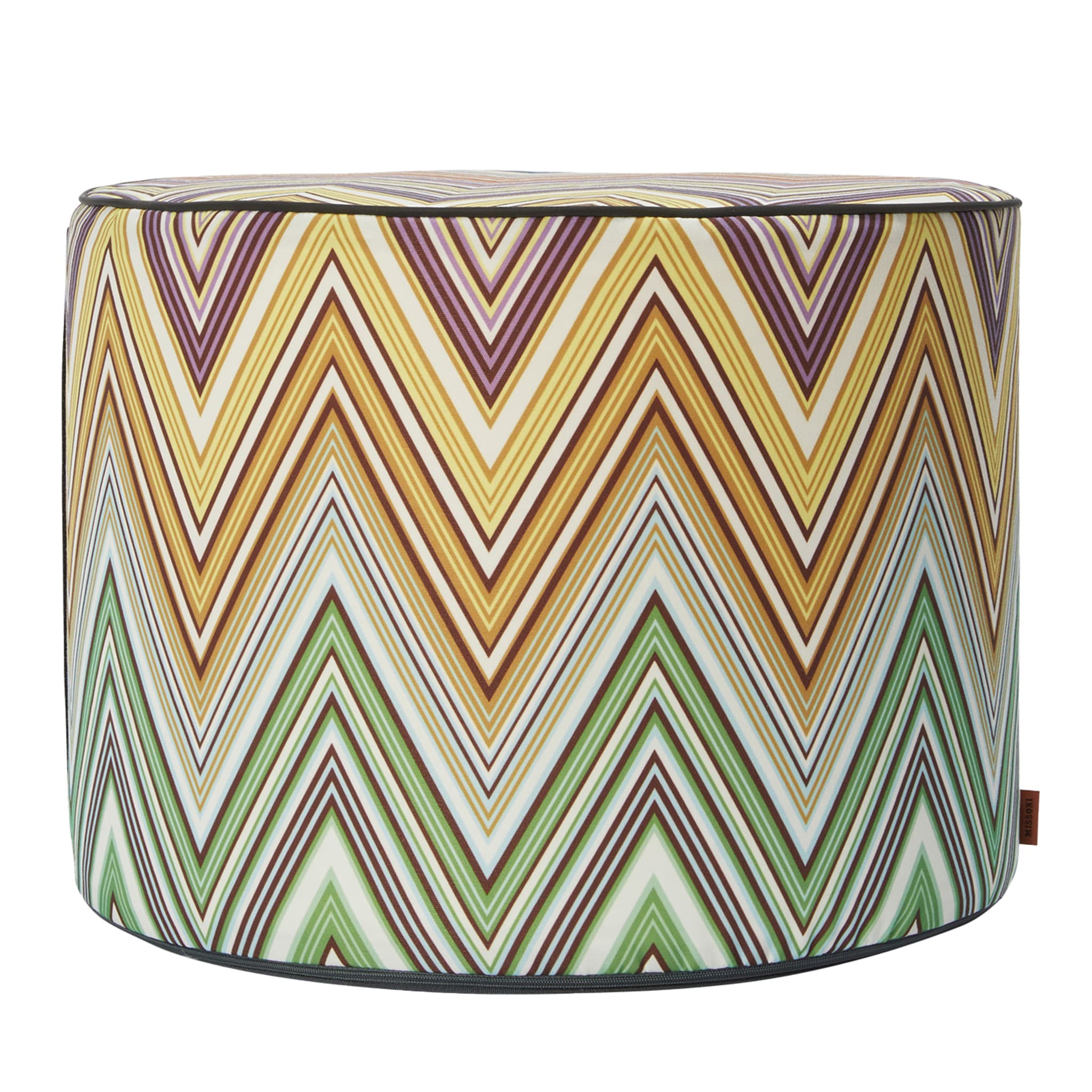Kew Cylindrical Zigzag Pattern Outdoor Pouf #3 Missoni Home Collection ... Kew Cylindrical Zigzag Pattern Outdoor Pouf #3 Missoni Home Collection ...