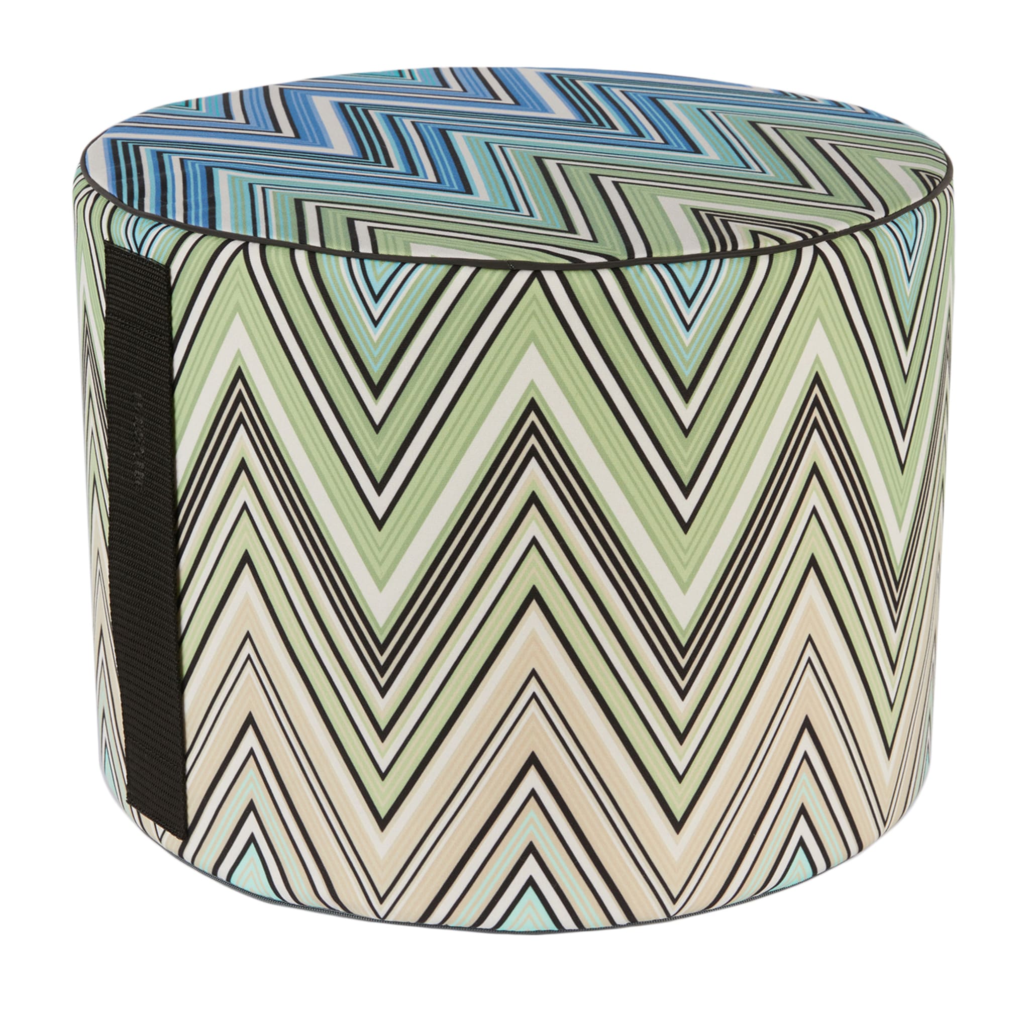 Kew Cylindrical Zigzag Pattern Outdoor Pouf #2 Missoni Home Collection ... Kew Cylindrical Zigzag Pattern Outdoor Pouf #2 Missoni Home Collection ...